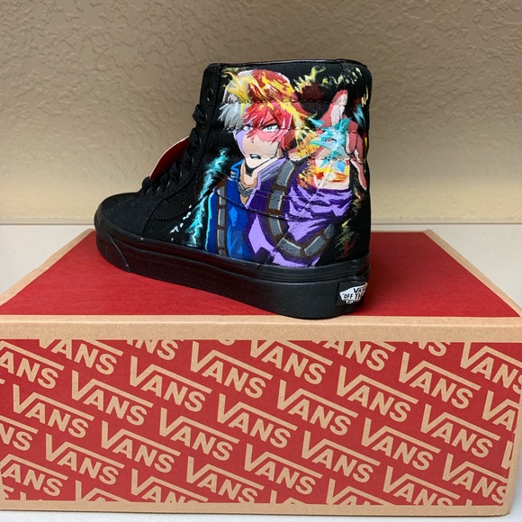 Vans | Shoes | Custom Black High Top Vans | Poshmark